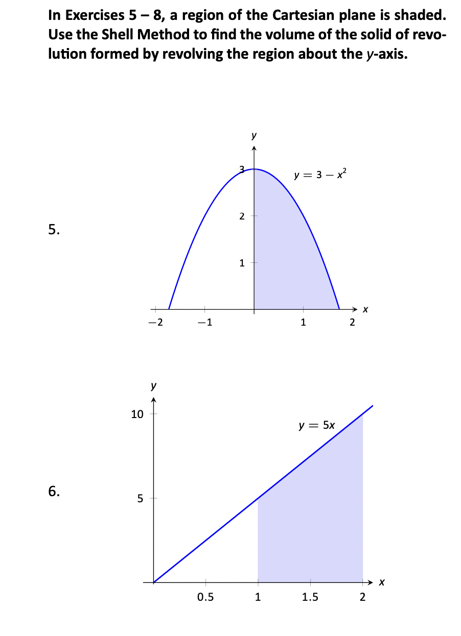 Solved In Exercises 5-8, a region of the Cartesian plane is | Chegg.com
