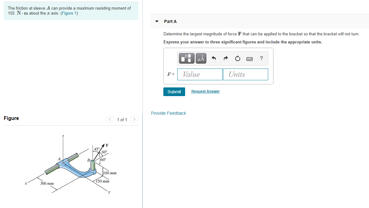 Solved The friction at sleeve A can provide a maximum | Chegg.com