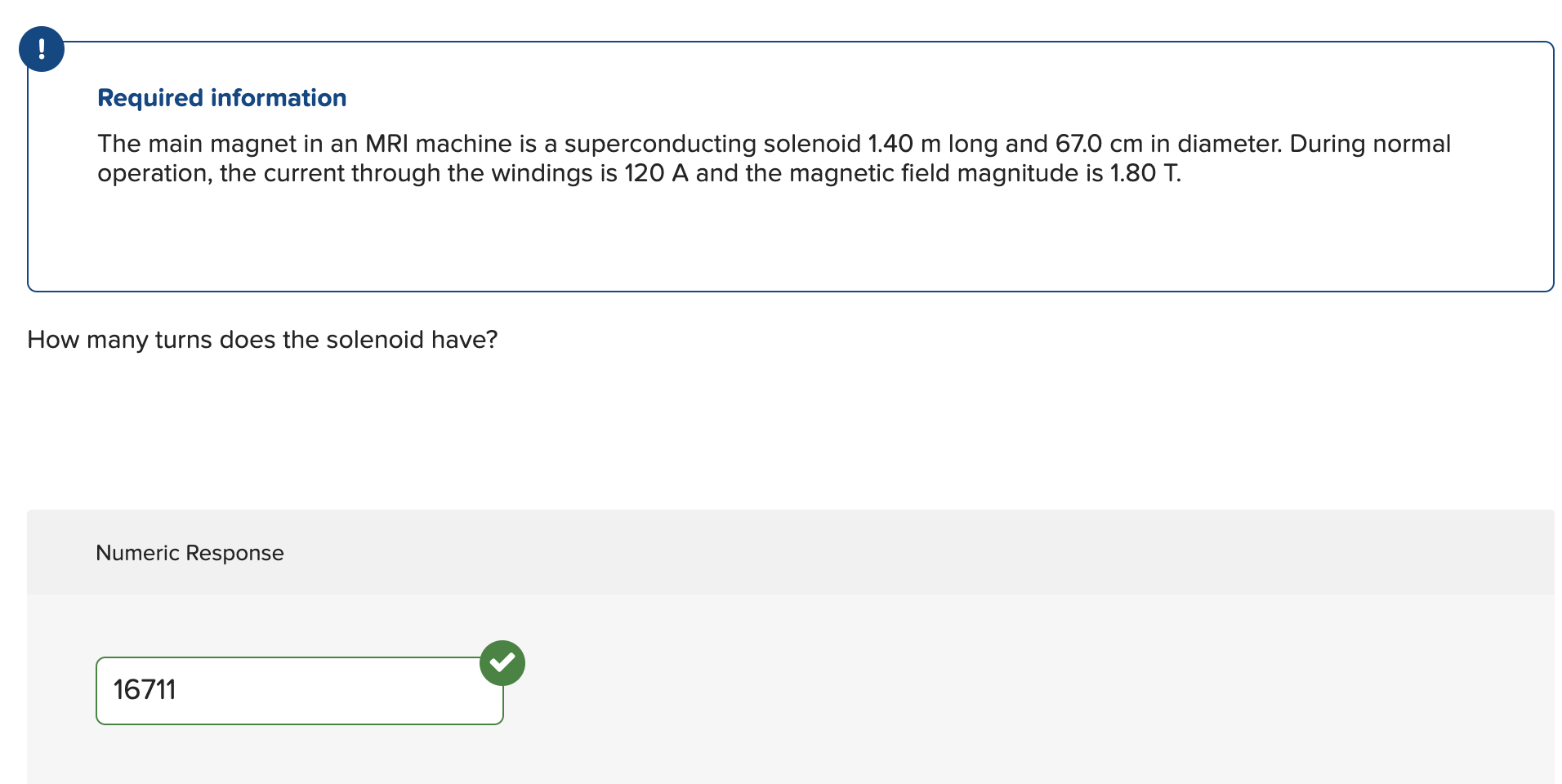 Solved ! Required information The main magnet in an MRI | Chegg.com