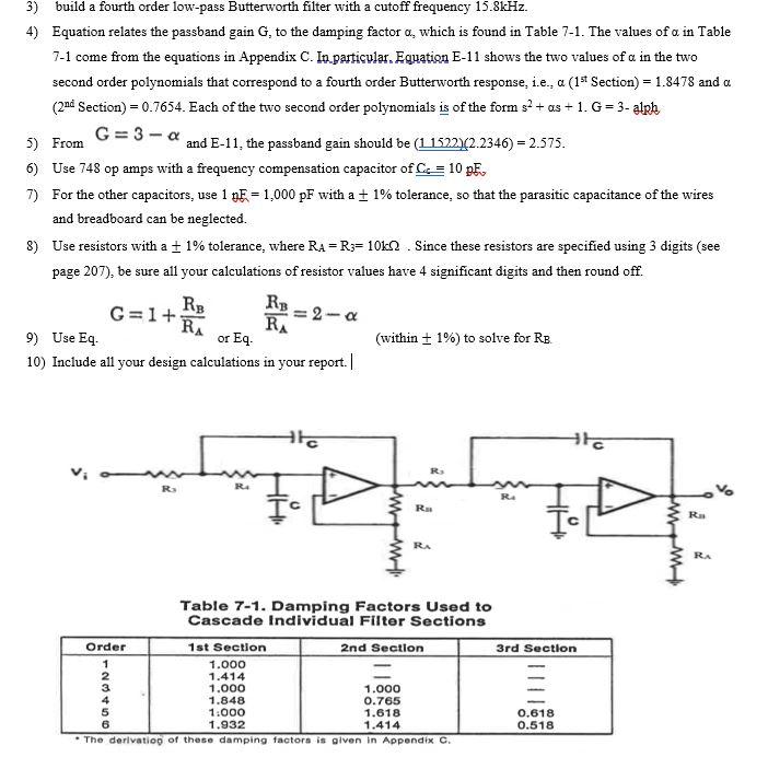 Solved 3) build a fourth order low-pass Butterworth filter | Chegg.com
