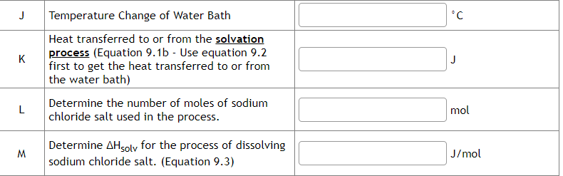 Data\begin{tabular}{l|l|l|} J & Temperature Change of | Chegg.com