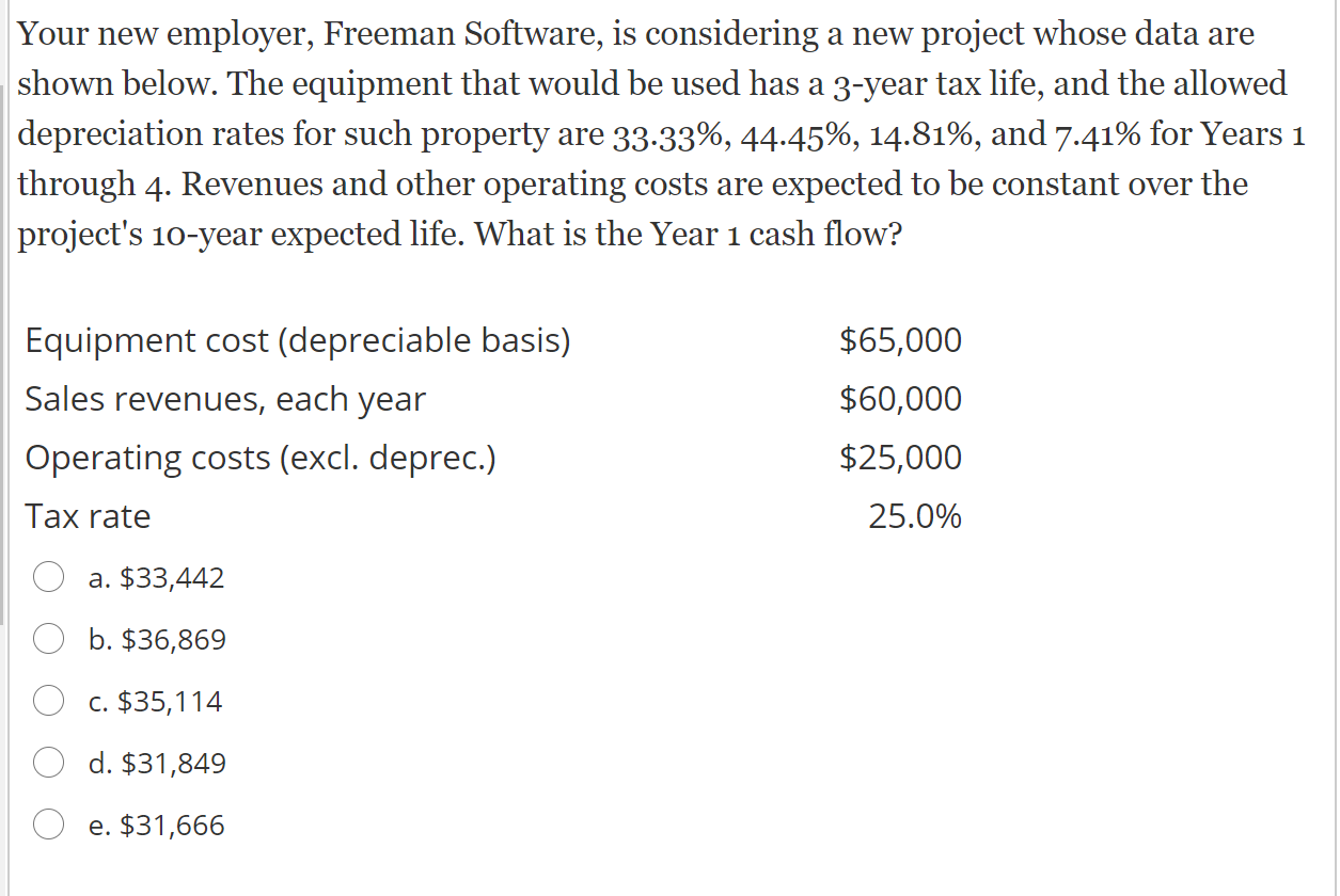 Solved Your new employer, Freeman Software, is considering a | Chegg.com