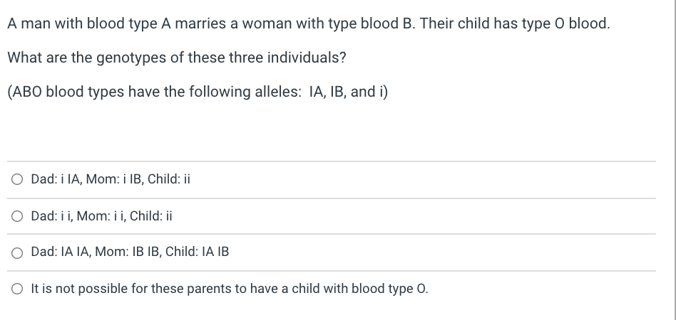 Solved A man with blood type A marries a woman with type | Chegg.com