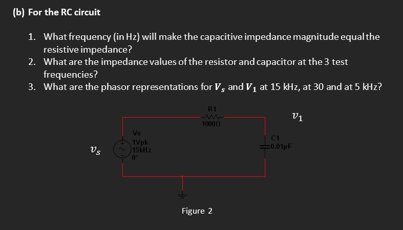 Solved (b) For the RC circuit 1. What frequency (in Hz ) | Chegg.com
