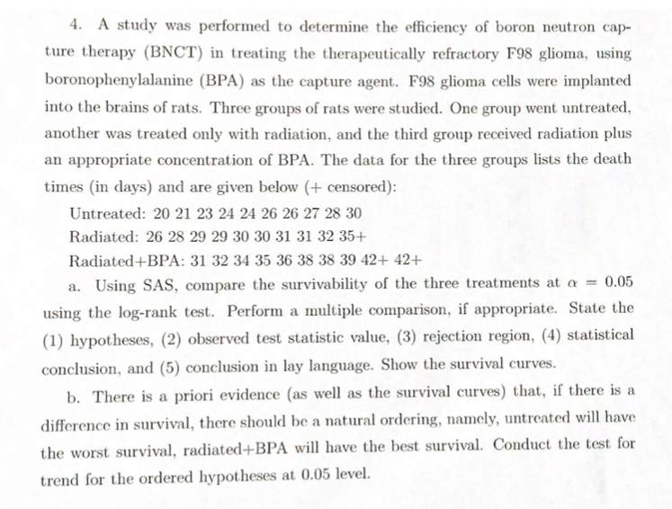 4. A study was performed to determine the efficiency | Chegg.com