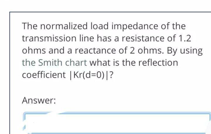 Solved The normalized load impedance of the transmission | Chegg.com