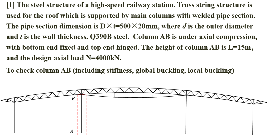 Solved [1] ﻿The steel structure of a high-speed railway | Chegg.com