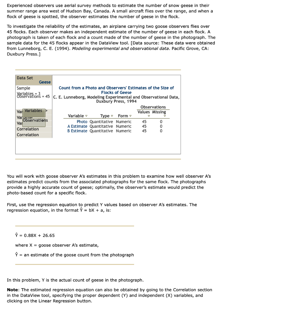 Solved Experienced observers use aerial survey methods to | Chegg.com