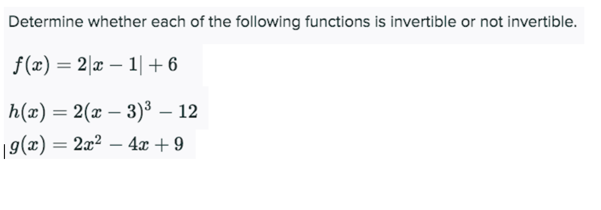 Solved Determine whether each of the following functions is | Chegg.com