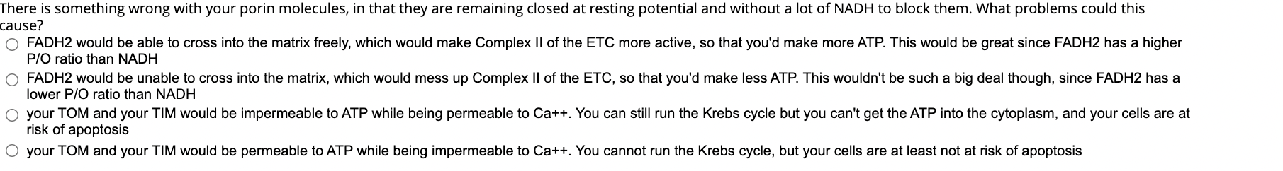 Solved ause? P/O ratio than NADH lower P/O ratio than NADH | Chegg.com