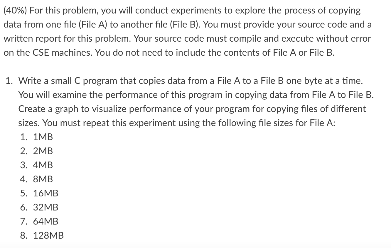 Solved (40%) For this problem, you will conduct experiments | Chegg.com