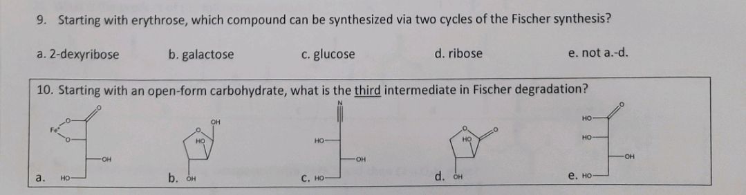 Solved 9. starting with erythrose, which compound can by | Chegg.com