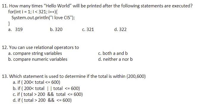 Solved 11. How many times "Hello World" will be printed | Chegg.com