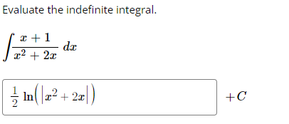 Solved Evaluate the indefinite integral. ∫x2+2xx+1dx | Chegg.com