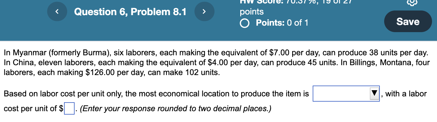 Solved In Myanmar (formerly Burma), six laborers, each | Chegg.com