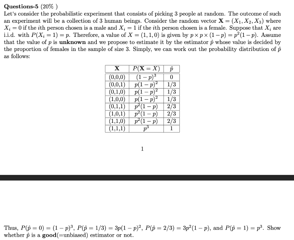 Solved Questions-5 (20%) Let's consider the probabilistic | Chegg.com