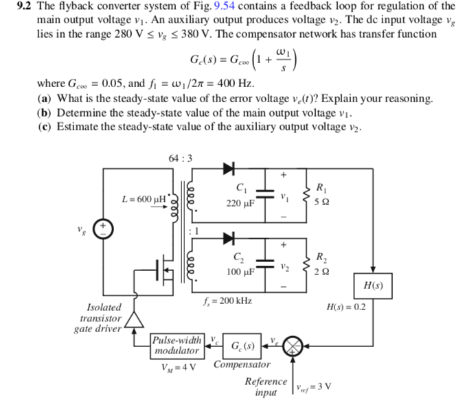 Solved .2 The flyback converter system of Fig. 9.54 contains | Chegg.com