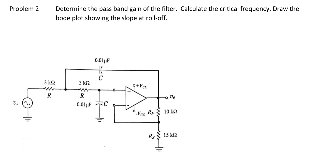 Solved Determine the pass band gain of the filter. Calculate | Chegg.com