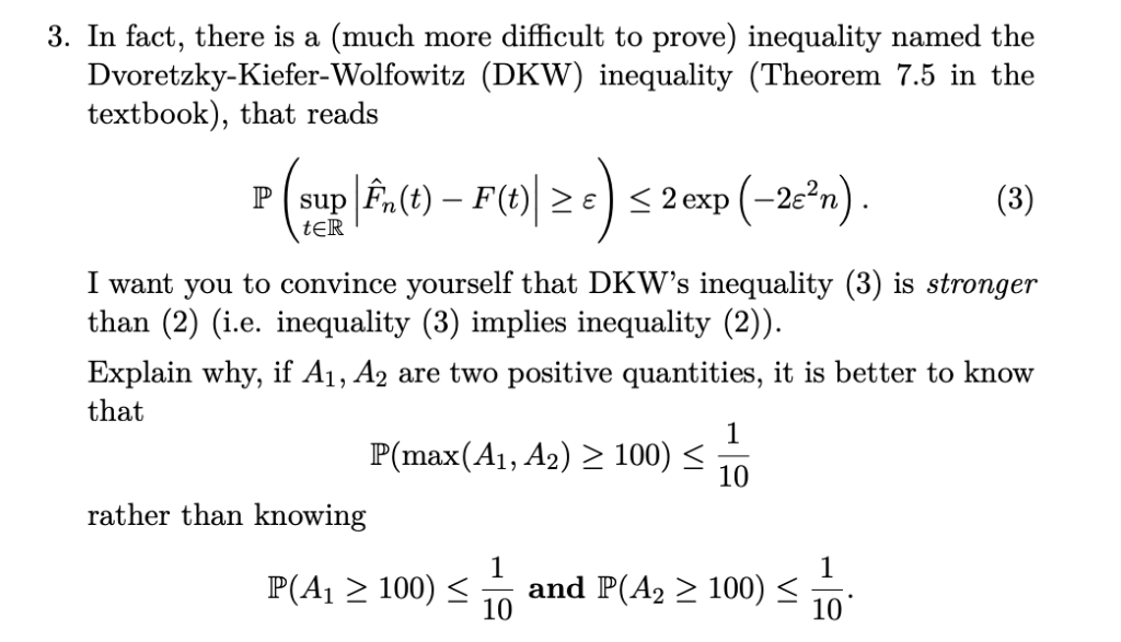 Solved Hoeffding and DKW We recall Hoeffding's inequality in | Chegg.com