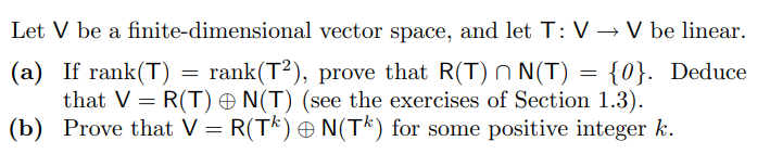 Solved Let V be a finite-dimensional vector space, and let | Chegg.com