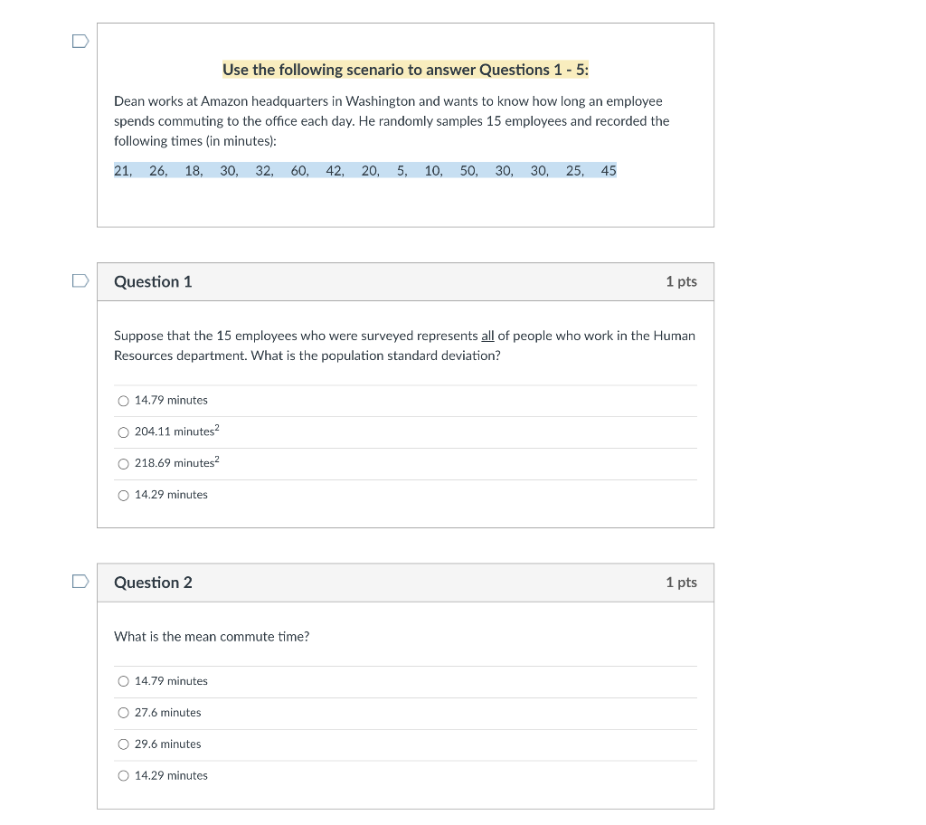Solved Use the following scenario to answer Questions 1 - 5: | Chegg.com