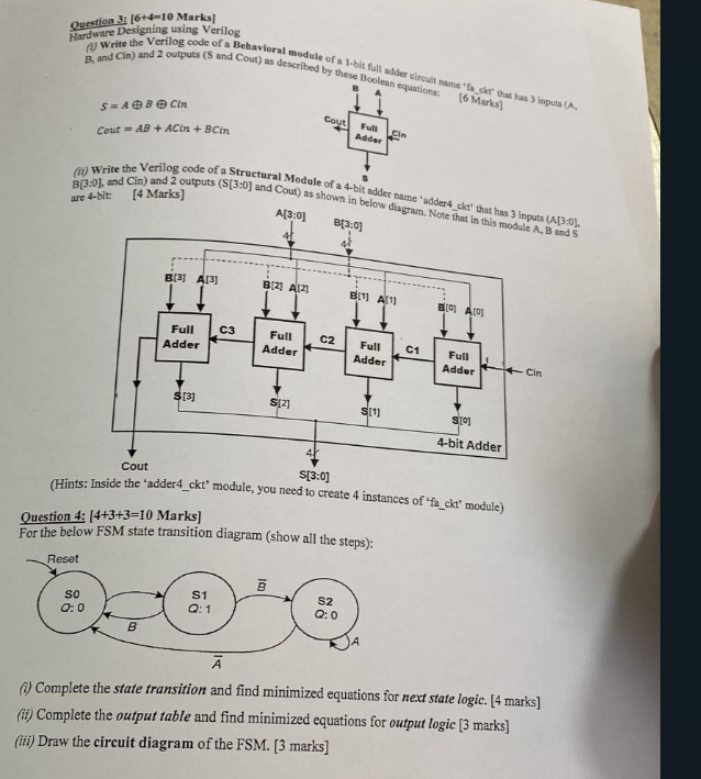Solved Question 3 6410 Marks Hardware Designing Using 
