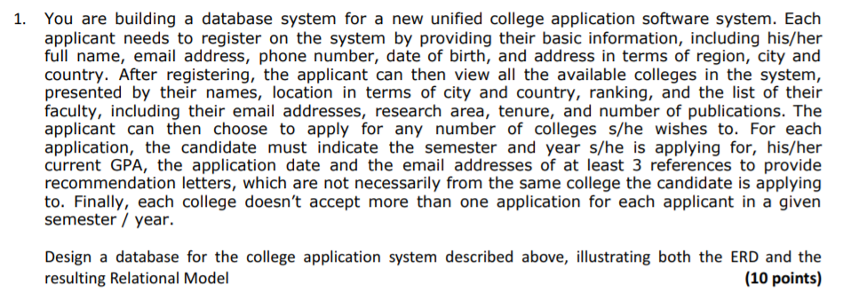 Solved 1. You are building a database system for a new | Chegg.com
