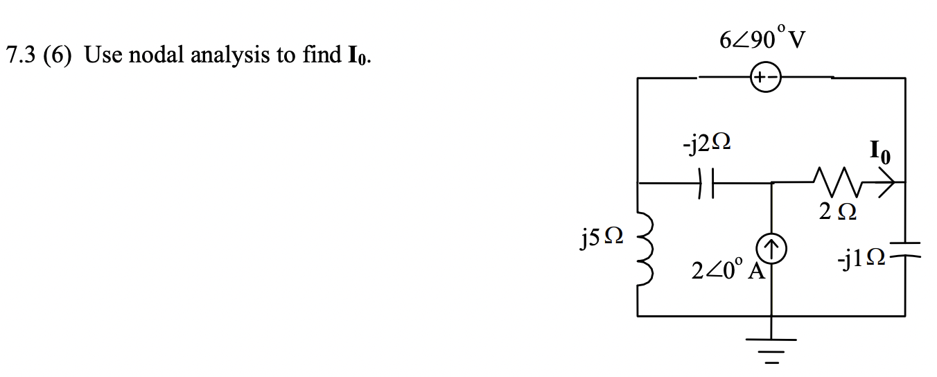 Solved 7.3 (6) ﻿Use nodal analysis to find I0. | Chegg.com