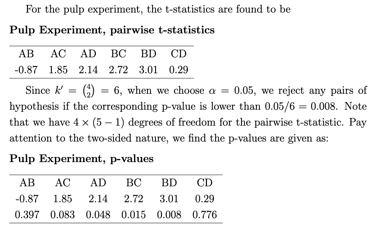 Solved Consider an experiment performed at a pulp mill. | Chegg.com