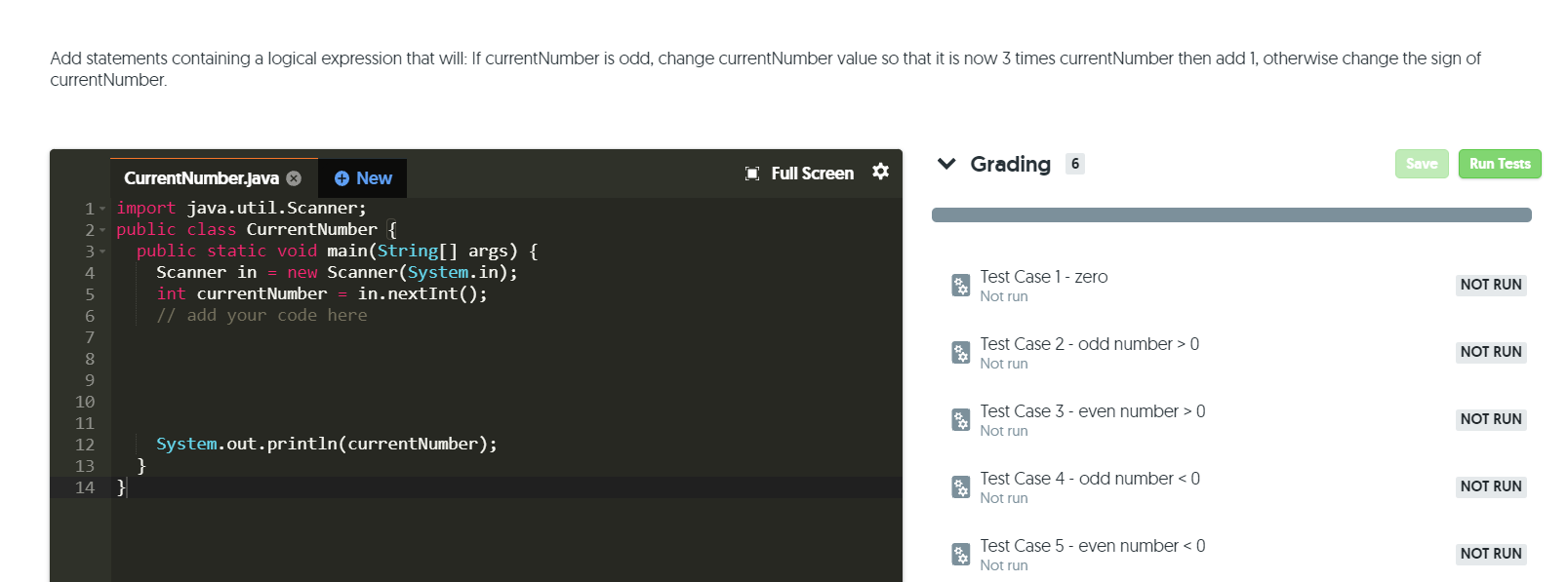 Solved Lab 6A - Write conditions / 1. Question 1 - | Chegg.com