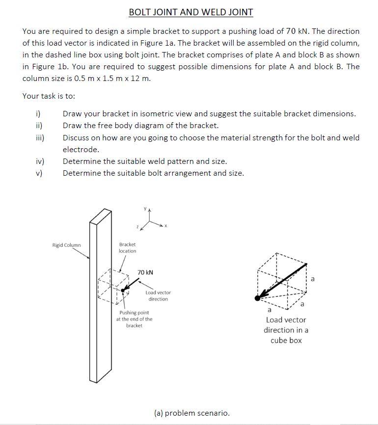 Solved BOLT JOINT AND WELD JOINT You are required to design | Chegg.com