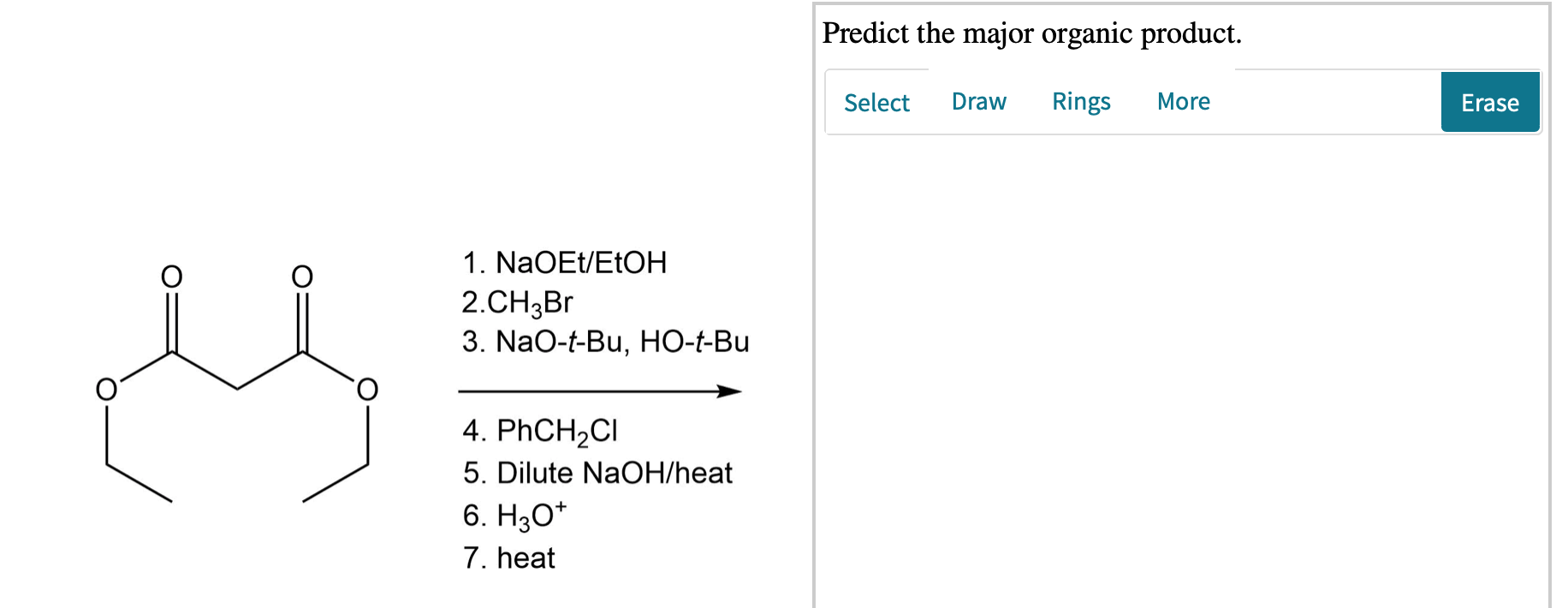 Solved Predict the major organic product. Select Draw Rings | Chegg.com