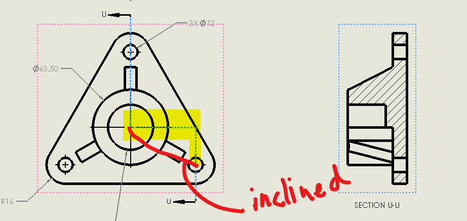 Solved How can I make the yellow color section view, | Chegg.com