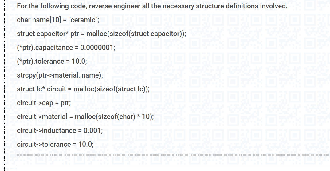 Solved For the following code, reverse engineer all the | Chegg.com