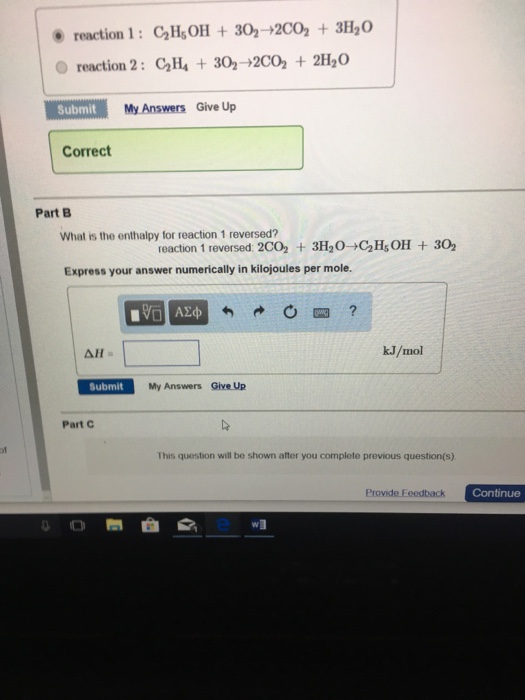 Solved ® reaction l : C140H + 3O2→2CO2 + 3H2O O reaction 2: | Chegg.com