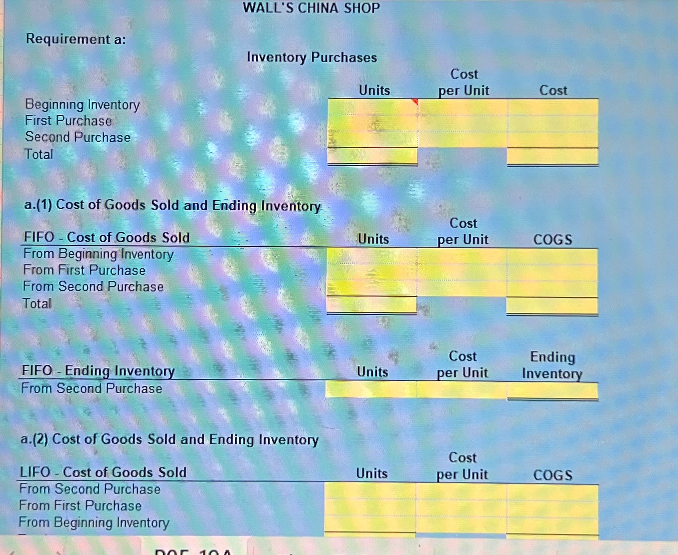 Solved HALL'S CHINA SHOP Financial Statements For the | Chegg.com