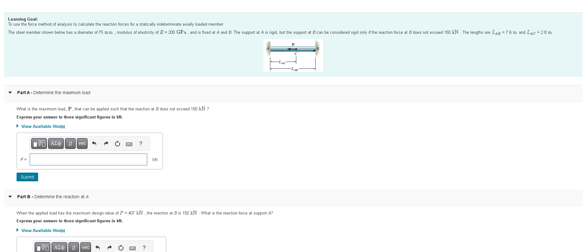 Solved What is the maximum load, P, that can be applied such | Chegg.com