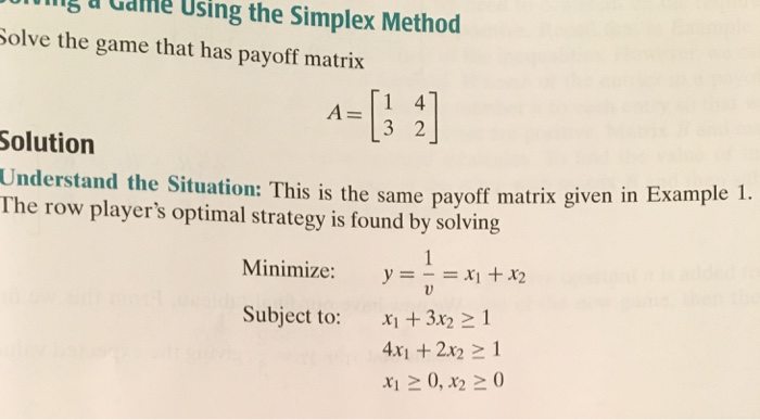Solved Solve using linear programming (matrix) see | Chegg.com Solved Solve using linear programming (matrix) see | Chegg.com