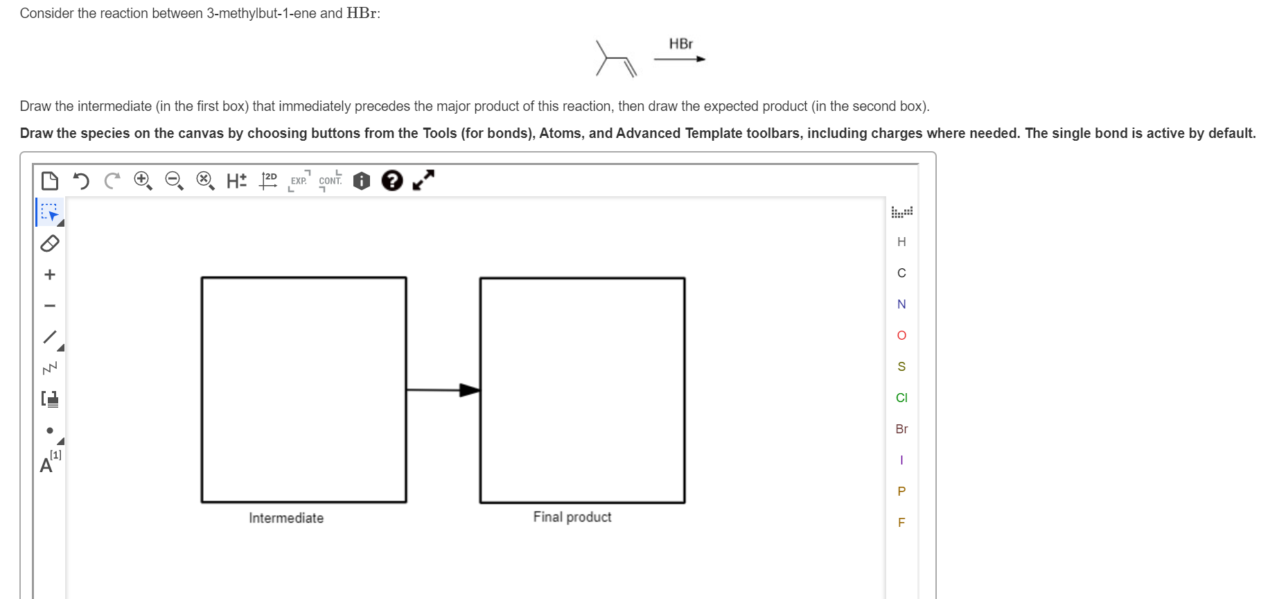 Consider the reaction between 3-methylbut-1-ene and | Chegg.com