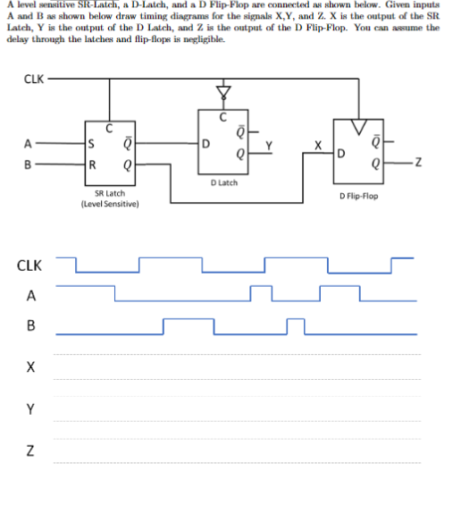 Solved A level sensitive SR-Latch, a D-Latch, and a D | Chegg.com