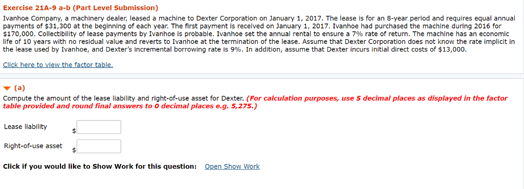 Solved Exercise 21A-9 a-b (Part Level Submission) Ivanhoe | Chegg.com