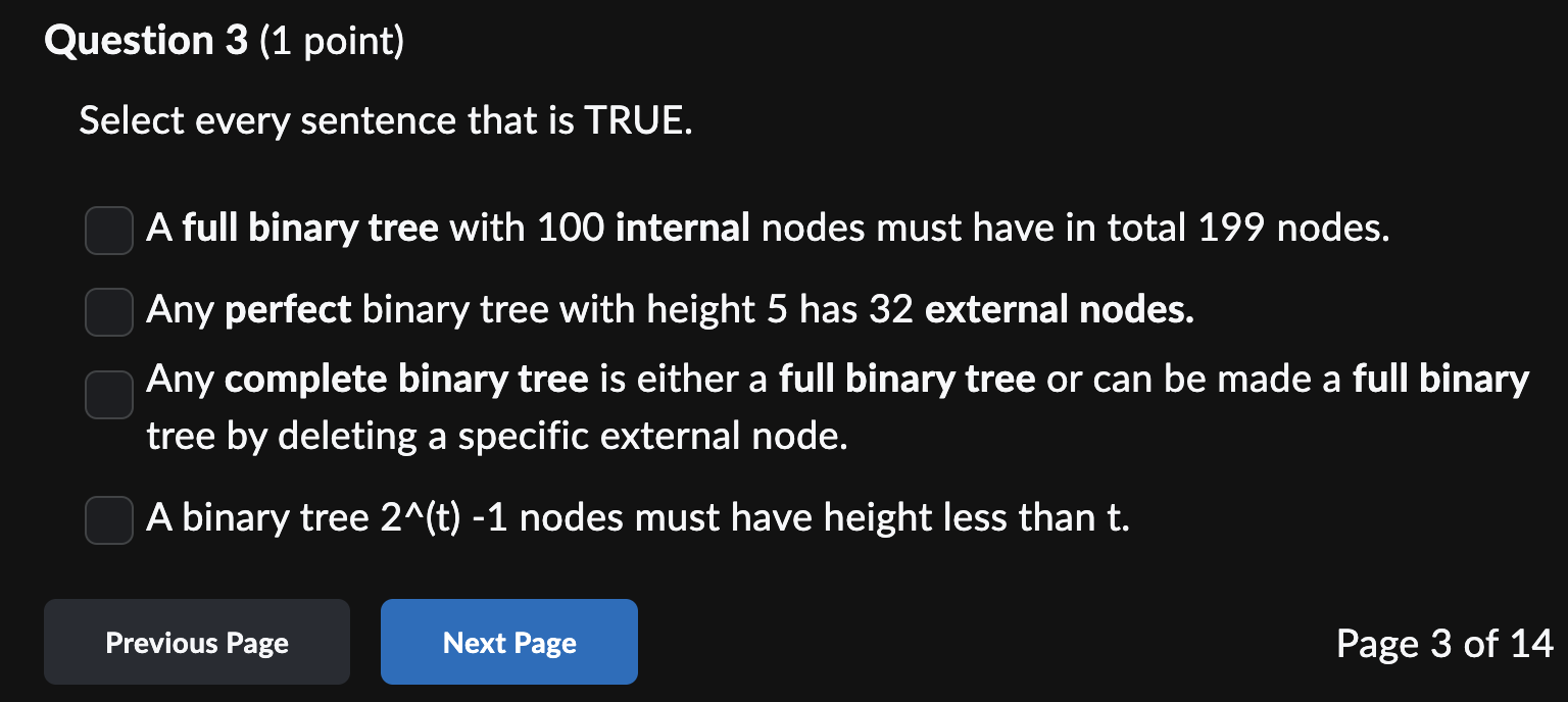 Solved Question 3 (1 point) Select every sentence that is | Chegg.com