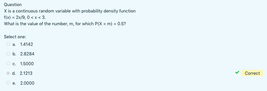 Solved Question X is a continuous random variable with | Chegg.com