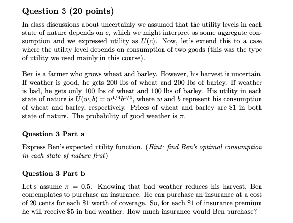 Solved Question 3 (20 points) In class discussions about | Chegg.com
