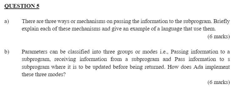 Solved There are three ways or mechanisms on passing the | Chegg.com