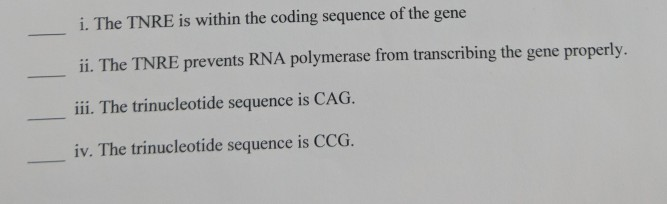 Solved Trinucleotide repeat expansions (TNREs) are | Chegg.com