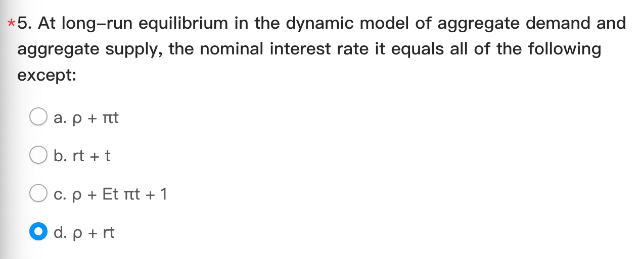 Solved ***5. ﻿At long-run equilibrium in the dynamic model | Chegg.com