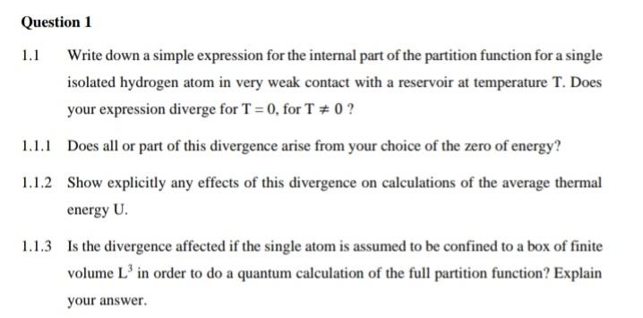 Solved Question 1 11 Write Down A Simple Expression For The 