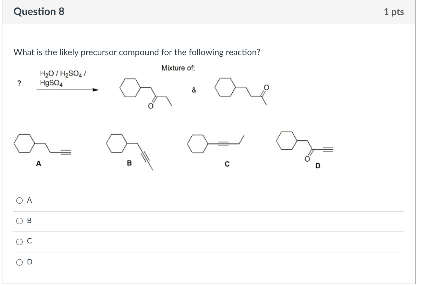 Solved Question 8 1 pts What is the likely precursor | Chegg.com