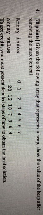 Solved 4. 170 pointsl Given the following array that | Chegg.com
